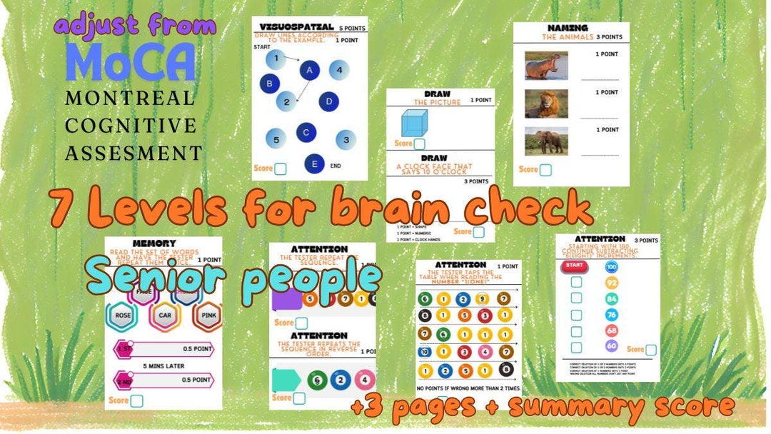 7 Levels for Brain Check : Seniors or Elderly People Adjust From Moca ...
