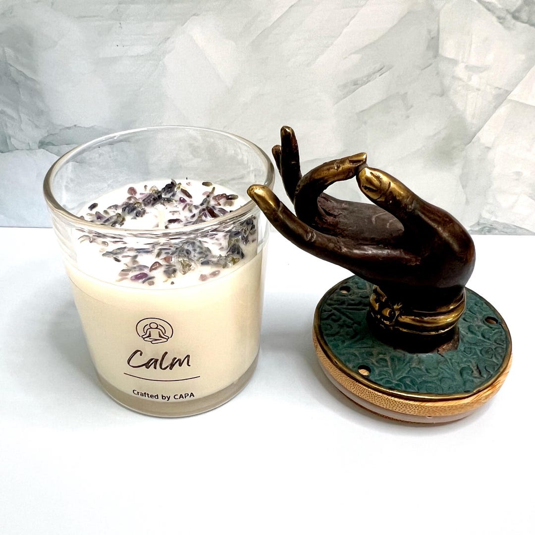 Calm Candle With Lavender and Amethyst Crystals | Intention and ...