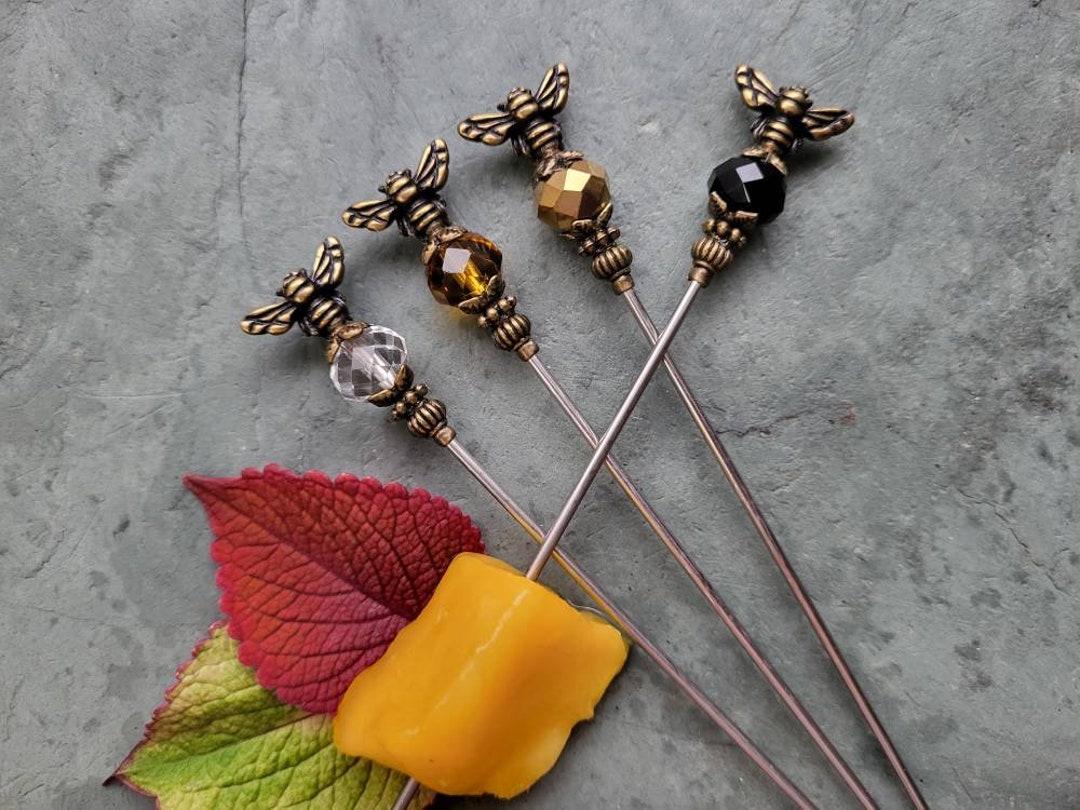 Honey Bees, Antique Gold Colored Bees, Martini Cocktail Picks ...