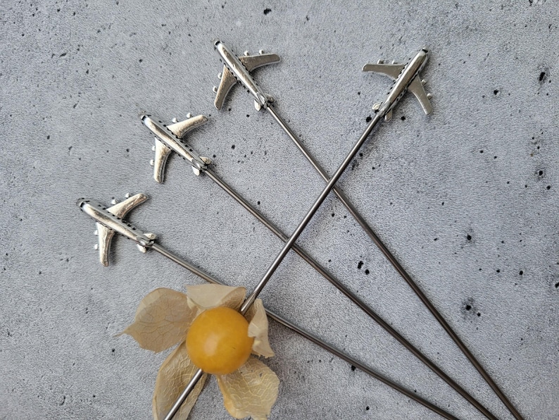 Aviation Martini, Silver Plated Airplane Martini Cocktail Picks ...