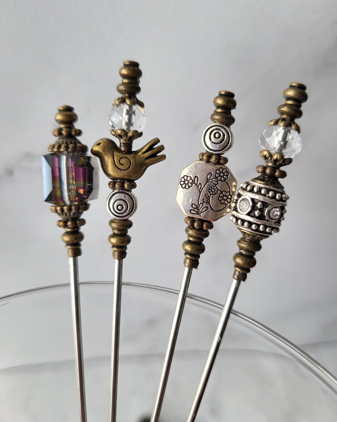 Aviary, Antique Gold Bird Martini Picks, Cocktail Picks, Appetizer ...