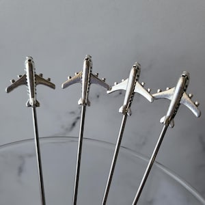 Aviation Martini, Silver Plated Airplane Martini Cocktail Picks ...