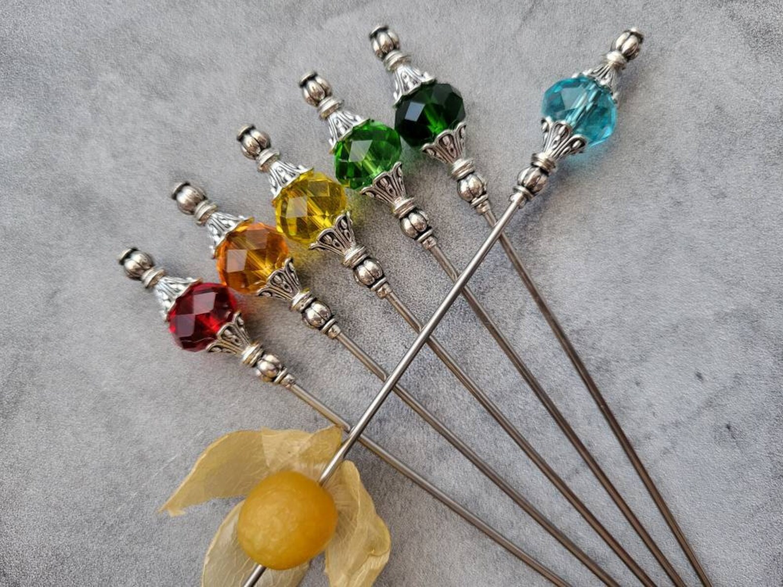 Faceted Glass Martini Picks, 12pc Set Cocktail Picks, Jarcuterie ...