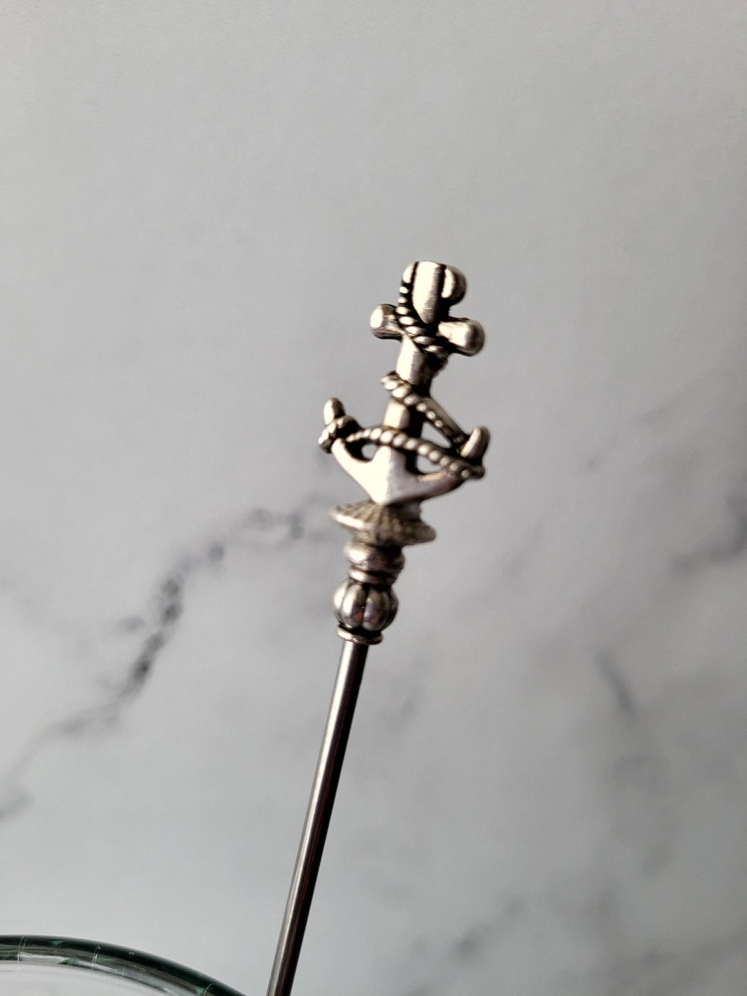 Swizzle Stick, Drink Stirrer, Metal Stir Stick, Nautical Anchor, Ball ...