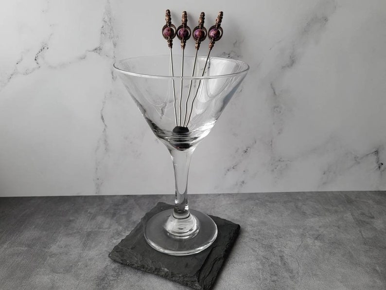 Copper & Imperial Jasper Martini Picks Cocktail Picks - Etsy