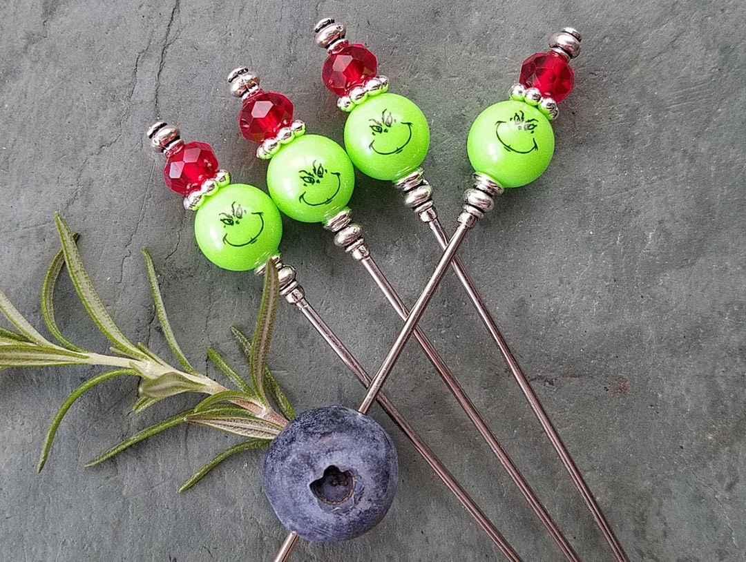 Christmas Grinch Martini Picks 4pc Cocktail Pick Set - Etsy