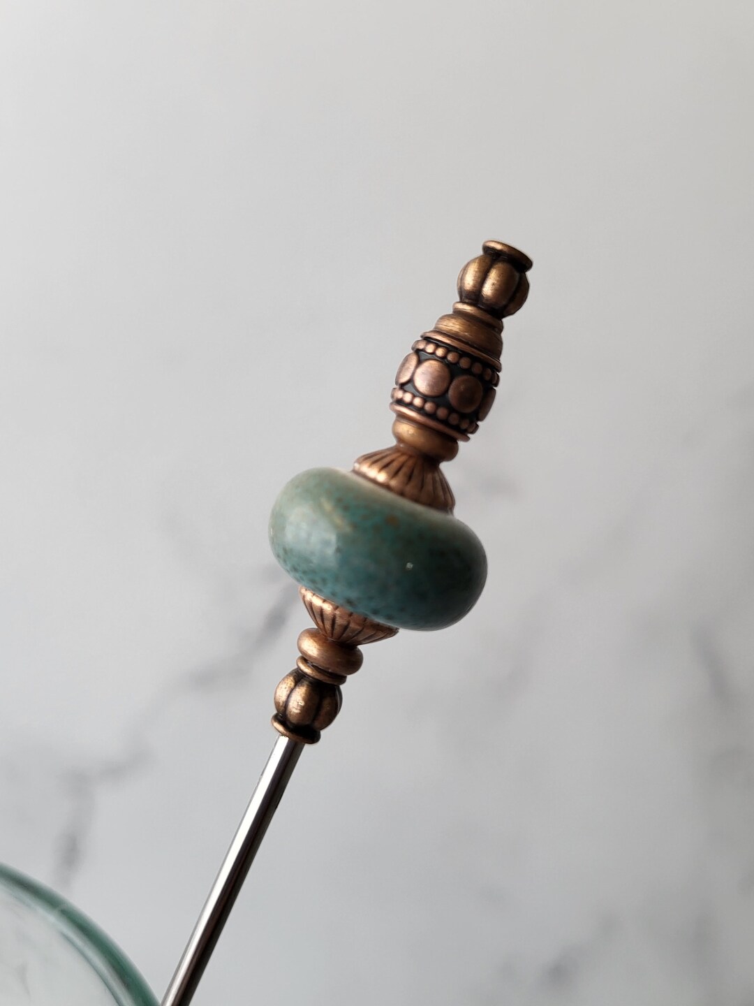 Swizzle Stick, Drink Stirrer, Metal Stir Stick, Aqua Ceramic, Ball End ...