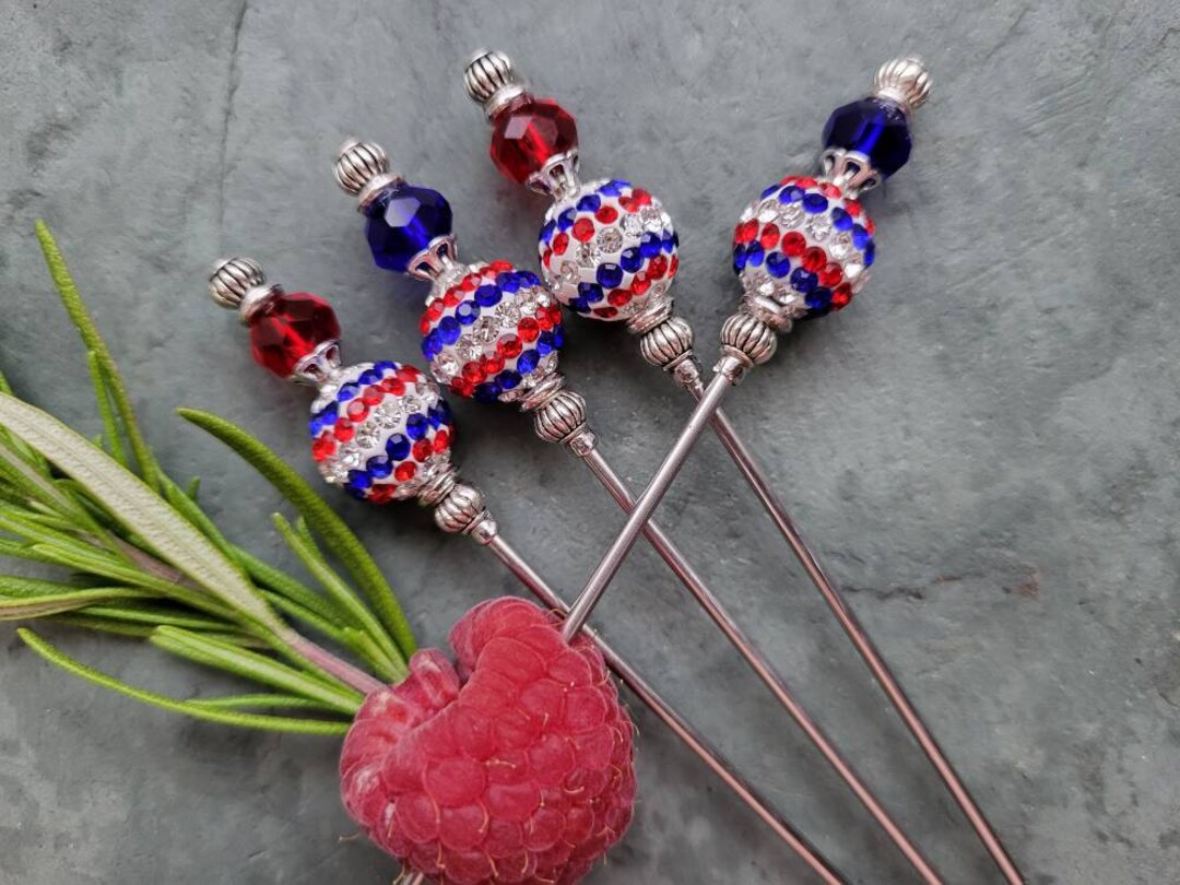 4th of July Sparkler II Martini Picks, 4pc Cocktail Pick, Appetizer ...