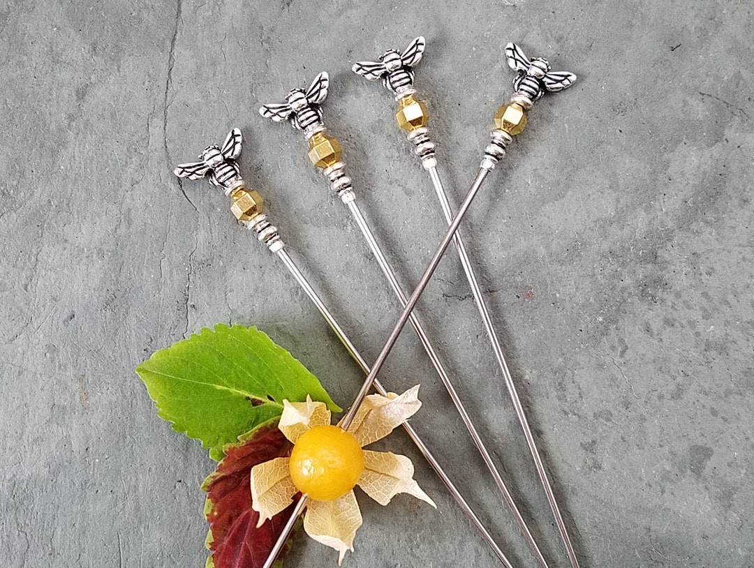 Honey Bees, Silver Colored Bees, Martini Cocktail Picks, Appetizer ...