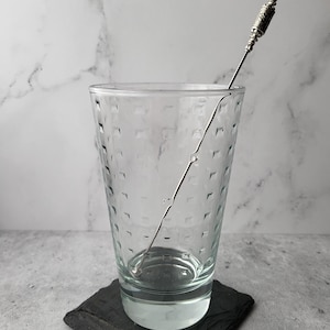 Swizzle Stick, Drink Stirrer, Metal Stir Stick, Floral Carved Barrel ...