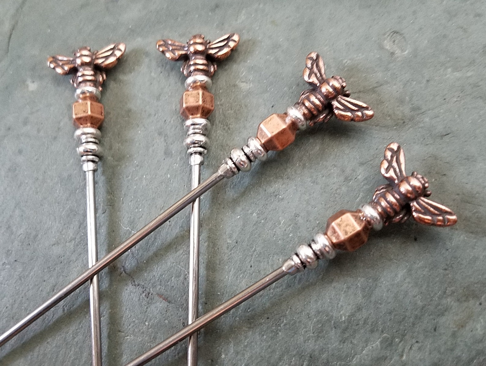 Honey Bees Copper Colored Bees Martini Cocktail Picks - Etsy