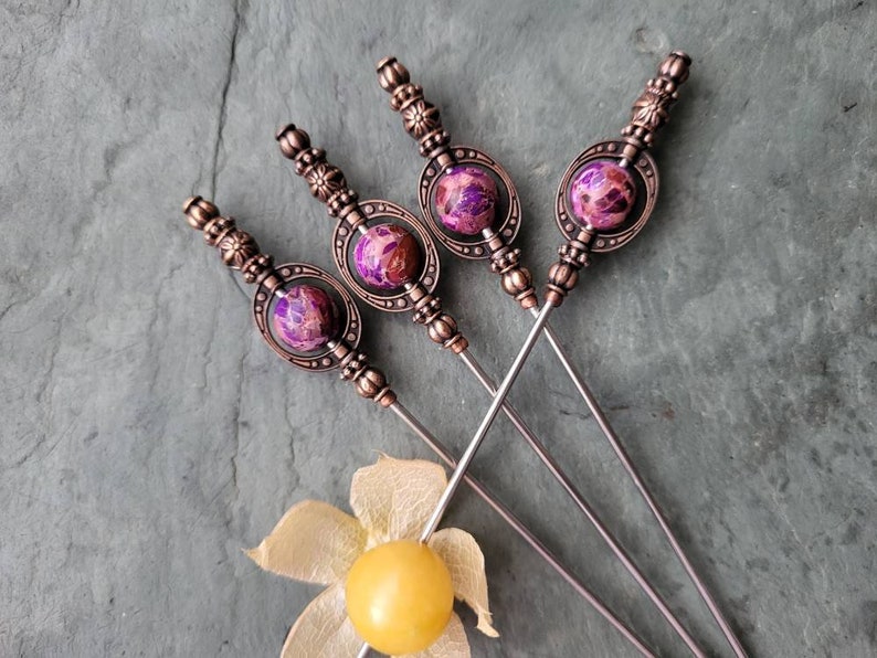 Copper & Imperial Jasper Martini Picks Cocktail Picks - Etsy