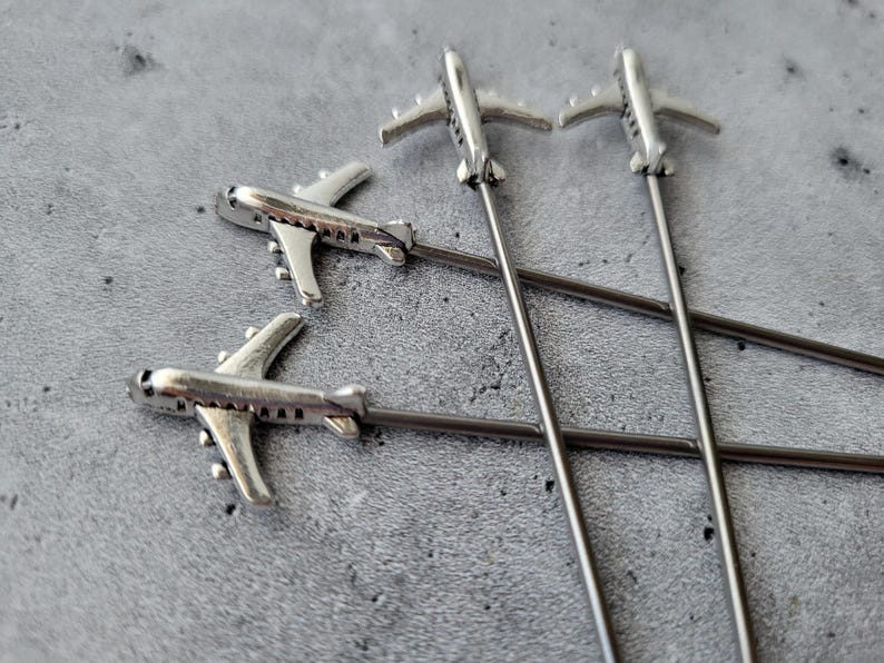 Aviation Martini, Silver Plated Airplane Martini Cocktail Picks ...