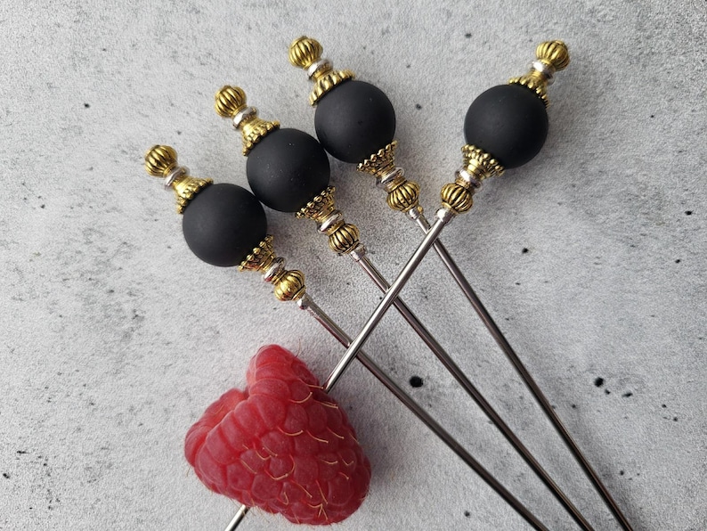 Noir Gold, Martini Picks, Cocktail Picks, Appetizer or Dessert Skewers ...