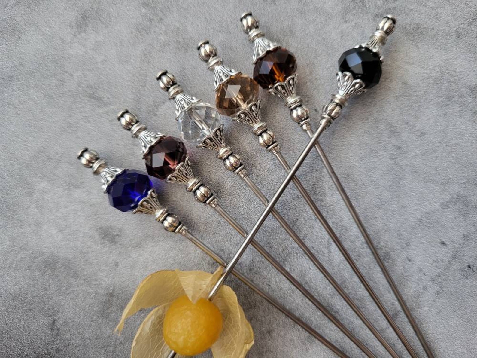 Faceted Glass Martini Picks, 12pc Set Cocktail Picks, Jarcuterie ...