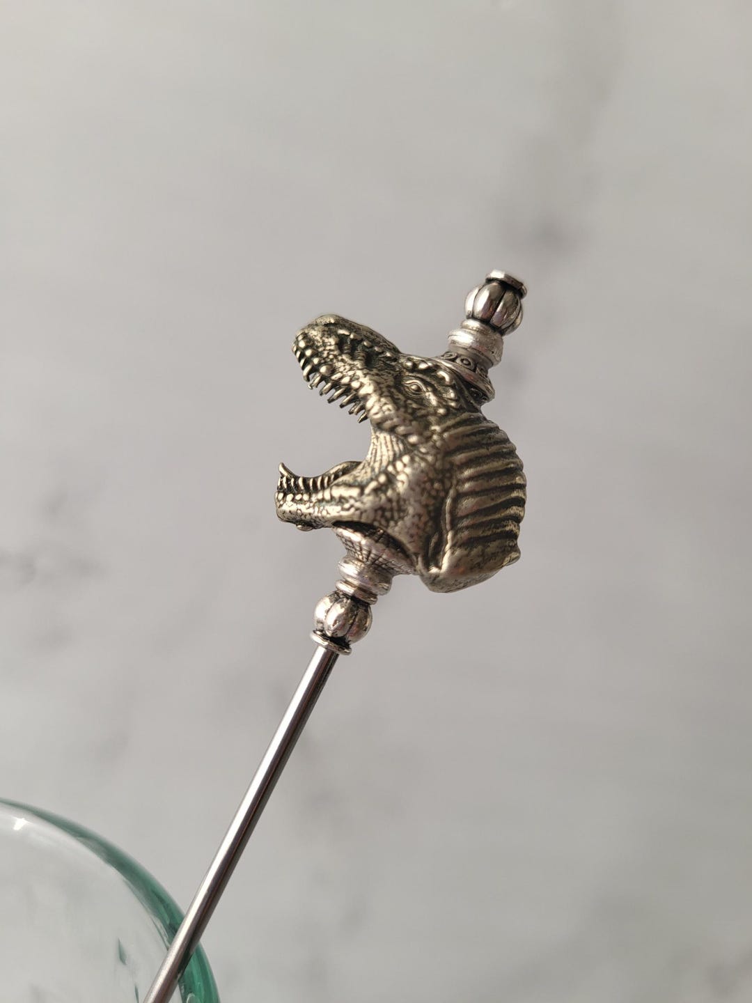 Swizzle Stick, Drink Stirrer, Metal Stir Stick, Silver T-rex Dinosaur ...