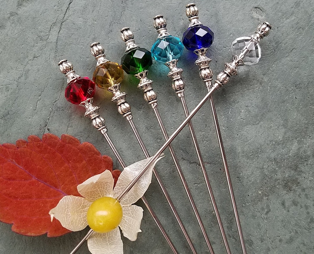 Faceted Glass Martini Picks, 6pc Set Cocktail Picks, Appetizer ...