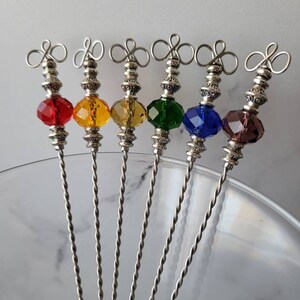 Faceted Glass, 6pc Martini Picks, Cocktail Picks, Light Appetizer ...
