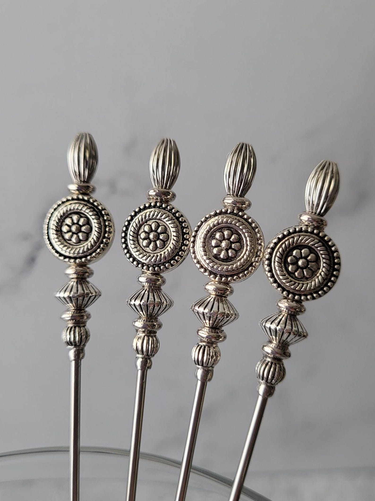 Silverplated Olive Picks, Martini Picks, Cocktail Picks, Garnish Picks ...