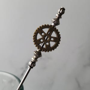 Swizzle Stick, Drink Stirrer, Metal Stir Stick, Steampunk, Gear, Cog ...