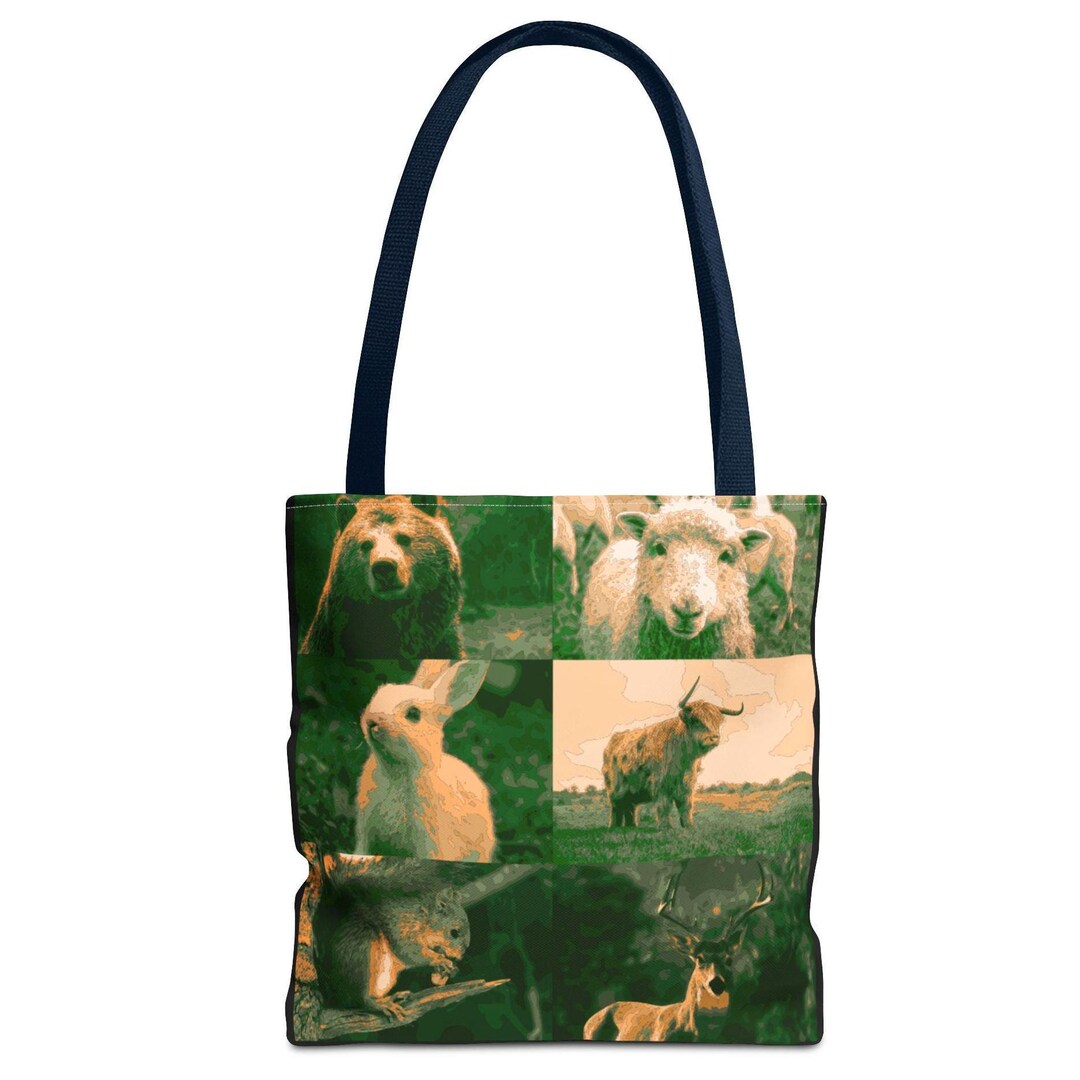Wildlife Collage Tote Bag, Eco-friendly Animal Lover Gift, Nature ...