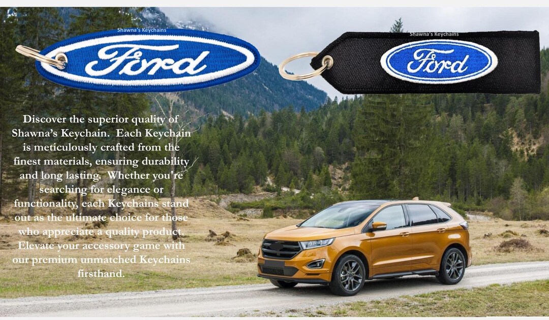 Ford Embroidered Fabric Keychain | Alcantara Lanyard Car Accessory - Etsy