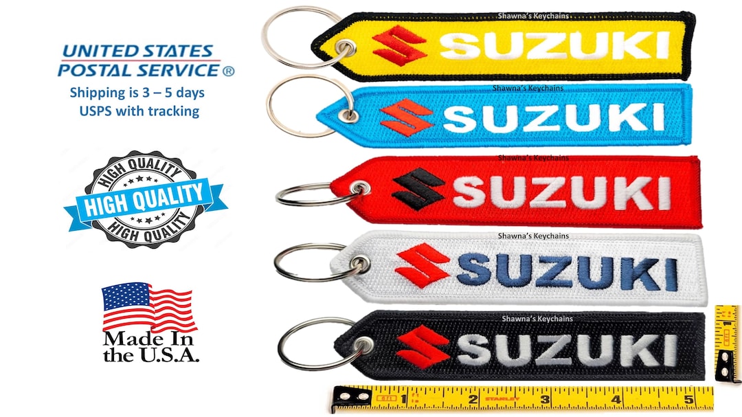 Suzuki Keychain Patch Motorcycle Embroidered | Racing Bike Key Ring ...