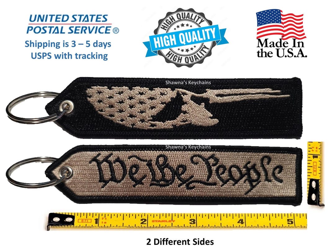 WE THE PEOPLE Keychain Patch | Desert Tan Black | Patriotic Keychain ...