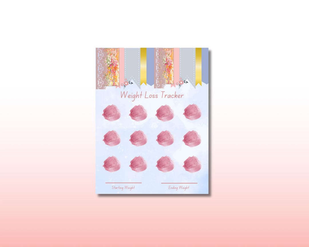 Weight Loss Tracker for Her 12 Week Tracker Track Weight Digital Cute Weight Tracker Track ...