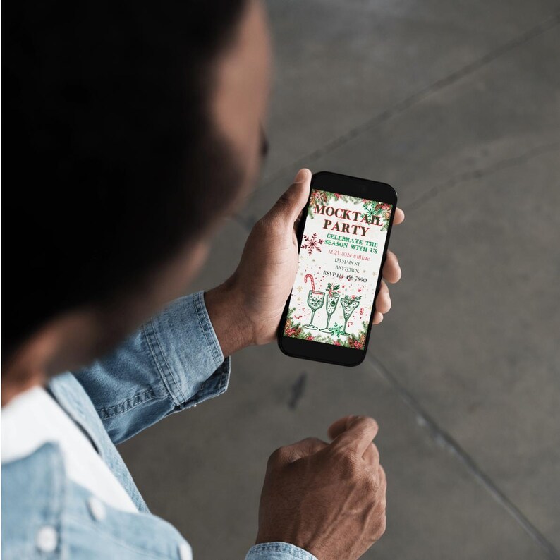 Holiday Mocktail Party Invitation: Festive Celebration (digital ...