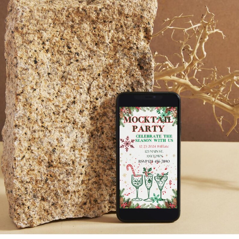 Holiday Mocktail Party Invitation: Festive Celebration (digital ...