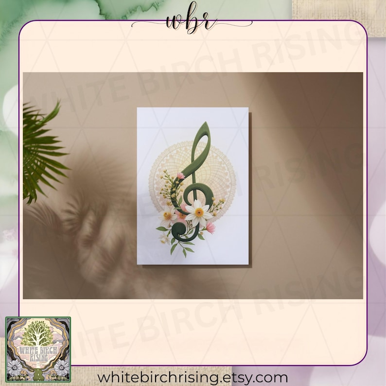 Watercolor Floral Music Notes PNG Bundle, Musical Clipart (digital ...