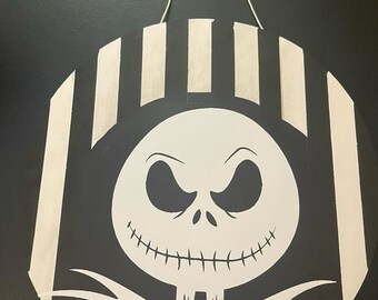 Jack Skellington Themed Decorative Door Round - Etsy