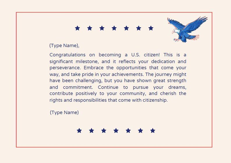 Congratulations on Becoming a Citizen, Welcome to Citizenship - Etsy