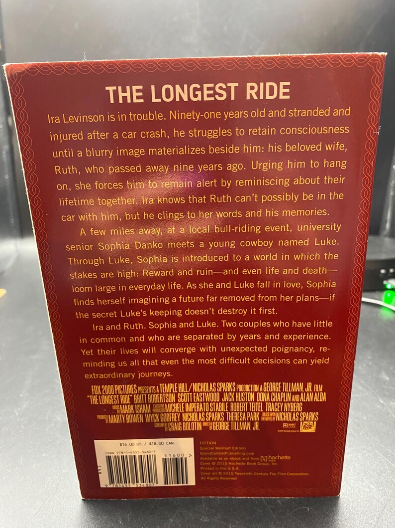 The Longest Ride by Nicholas Sparks - Etsy