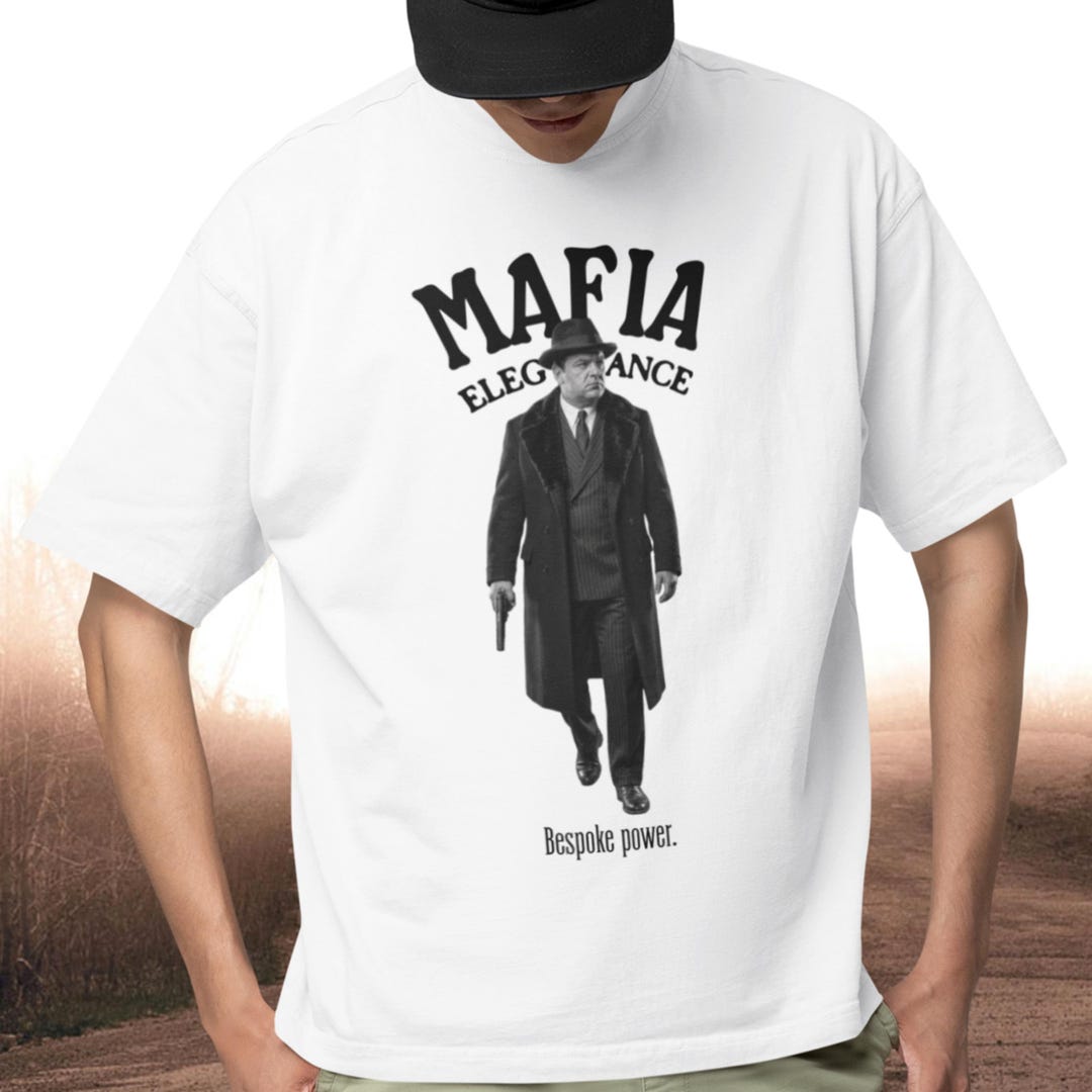 Mafia Elegance Oversized Boxy Tee Mobster Boss Shirt Authority T-shirt ...