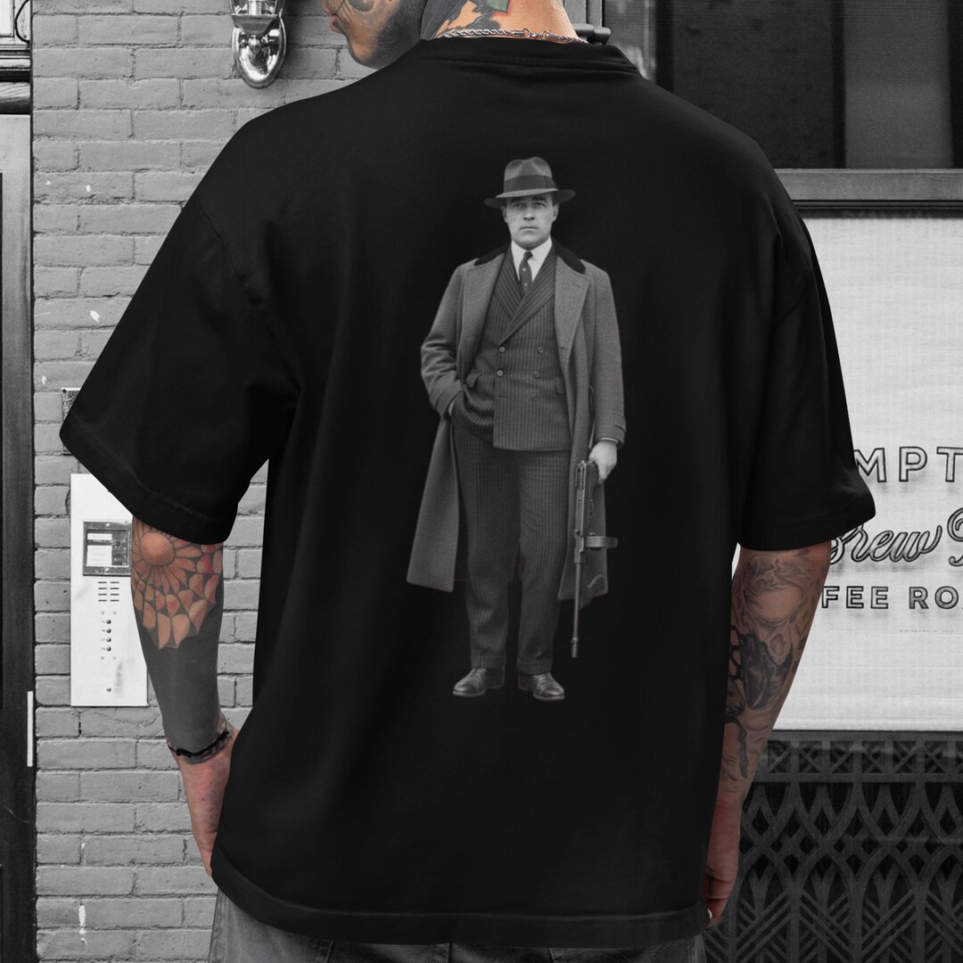 Gangster Elegance Oversized Boxy Tee Crime Aesthetics Shirt Mobster ...