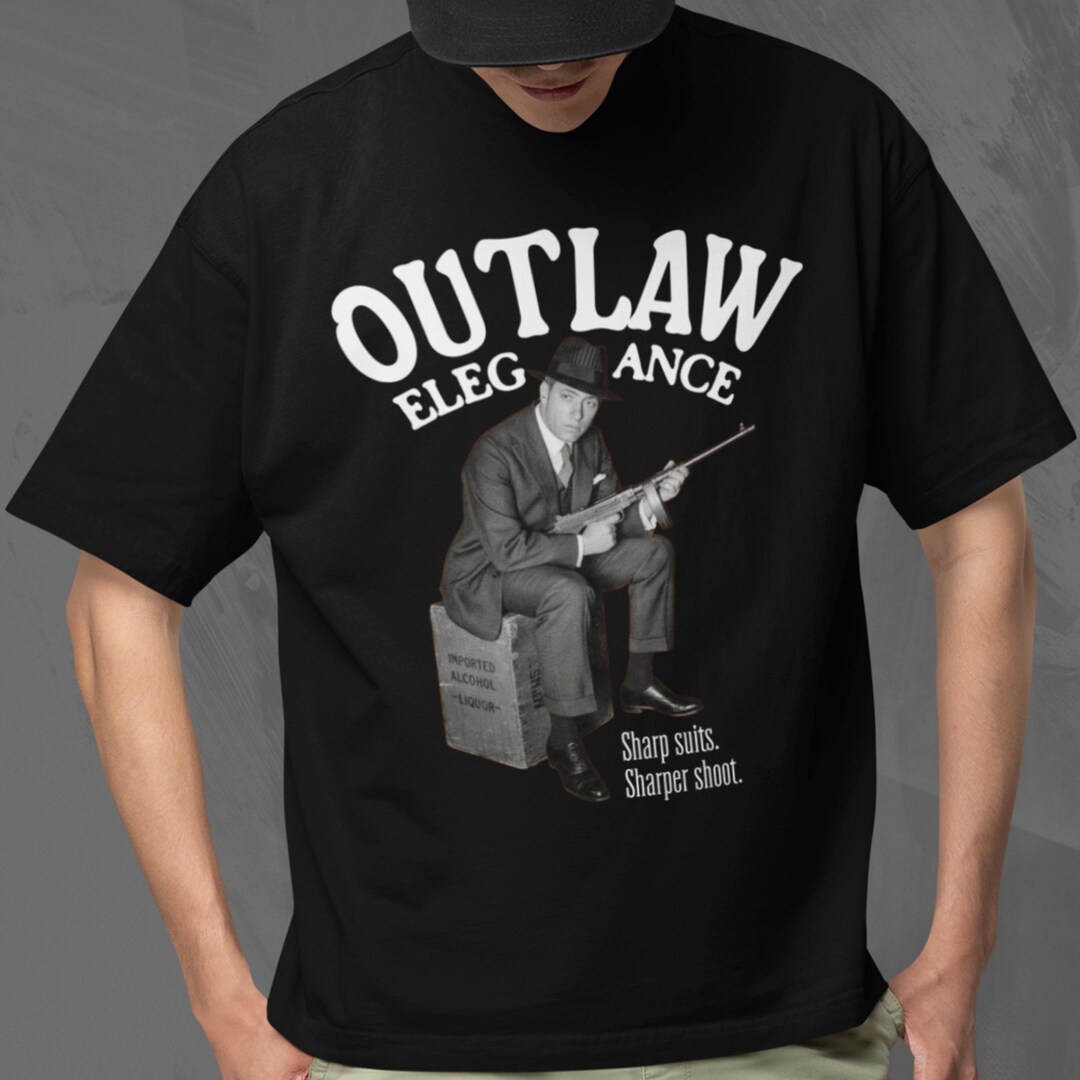 Gangster Elegance Oversized Tee Retro Crime Aesthetic Mobster Shirt - Etsy