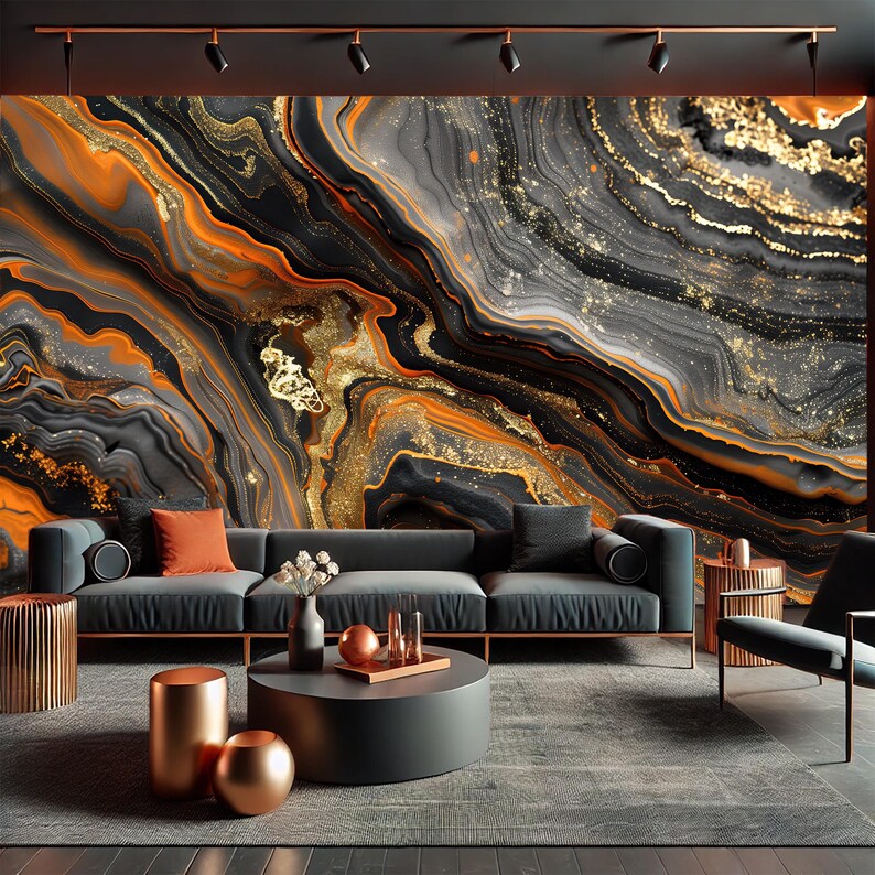 Colorful Marble Wallpaper | Colorful Marble Patterned Wall Mural, Peel ...