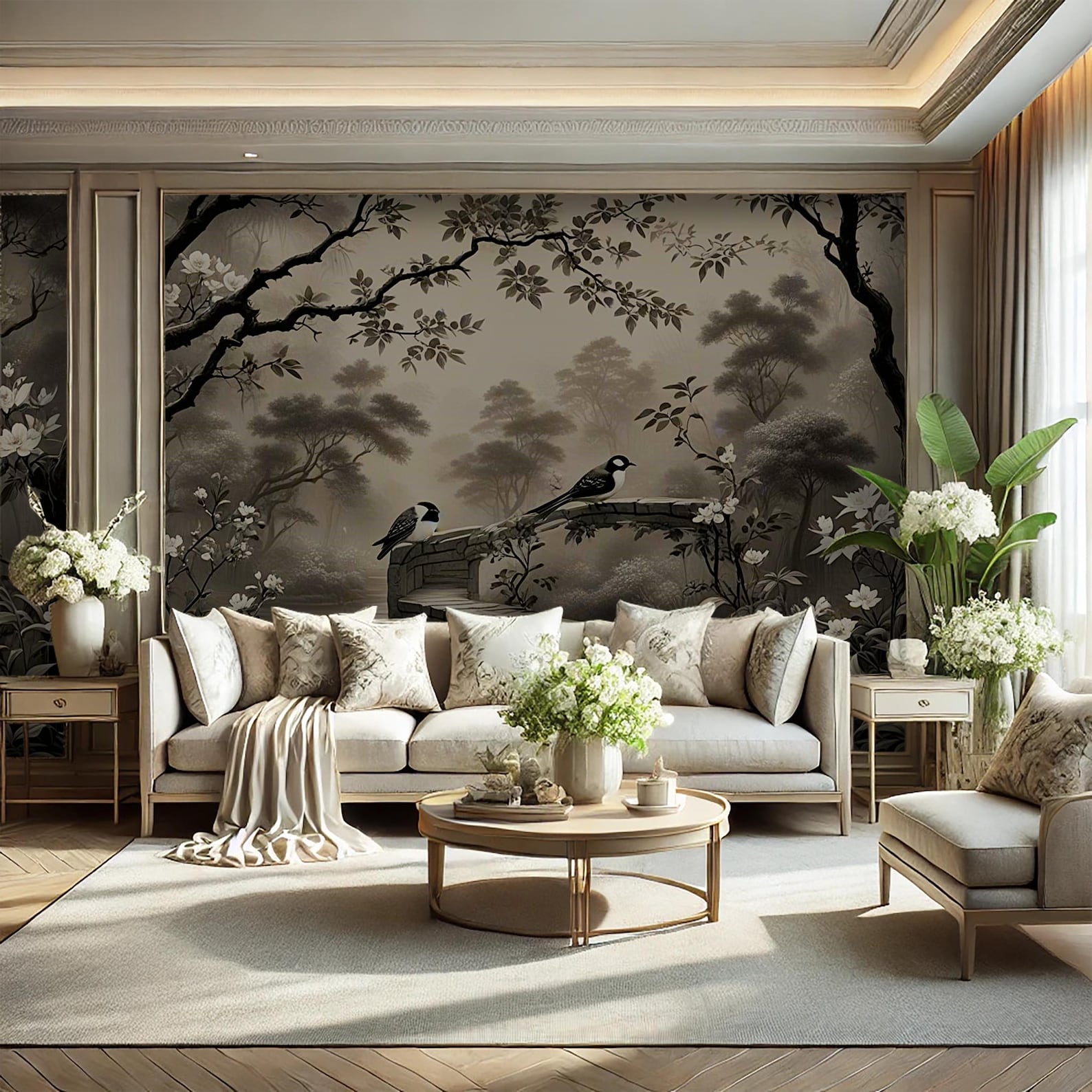 Elegant Chinoiserie Wallpaper - Bird and Flower Pattern Chinoiserie ...