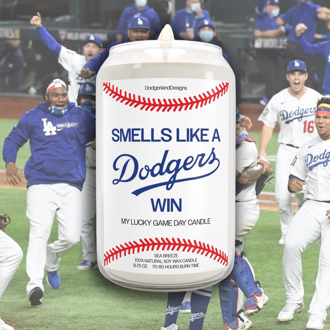 Dodgers Win Scented Candle, 13.75 Oz Christmas Can Candle, Beer Can ...
