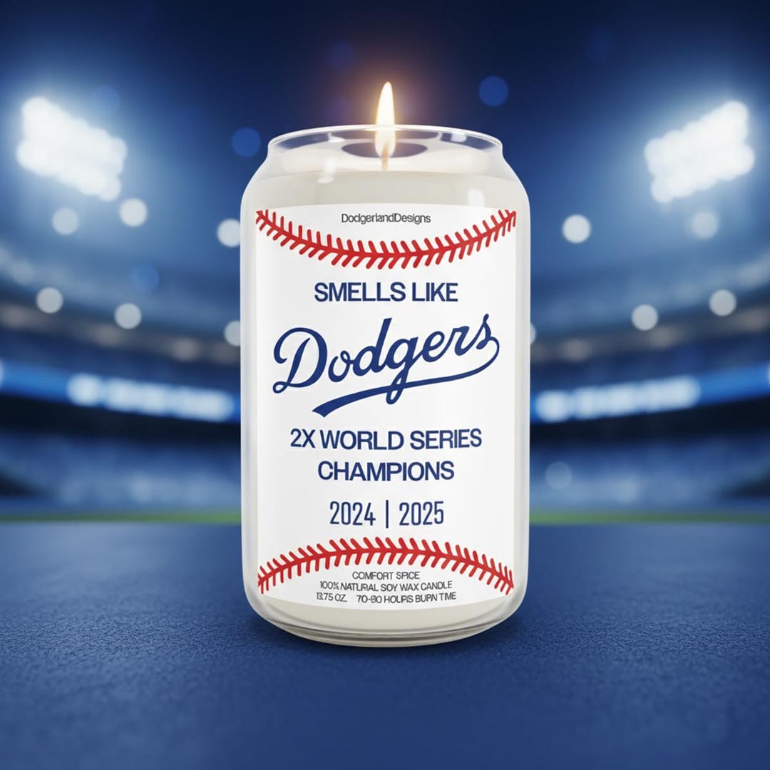 Los Angeles Dodgers Scented Candle, 2x World Series Champions - Etsy