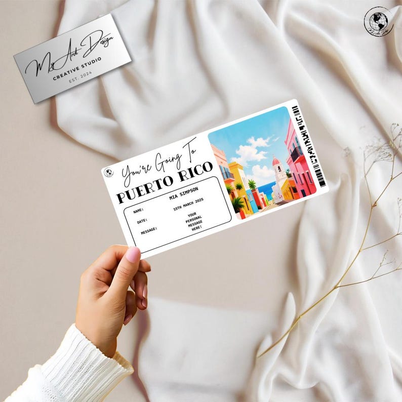Puerto Rico Ticket Boarding Pass Personalized Flight Ticket Souvenir ...