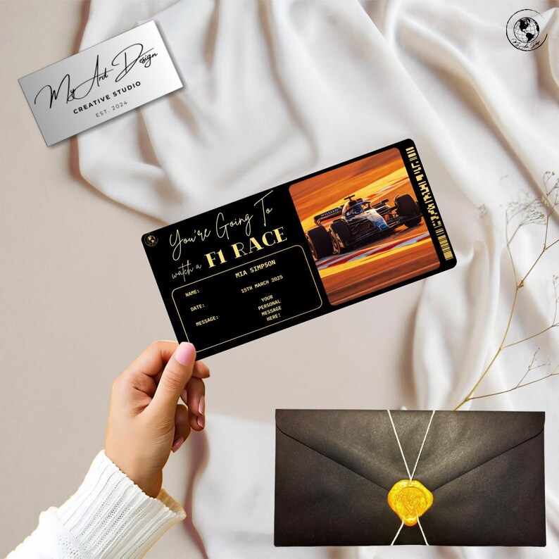 Formula 1 Ticket | Custom F1 Race Reveal Formula 1 Trip Gift ...