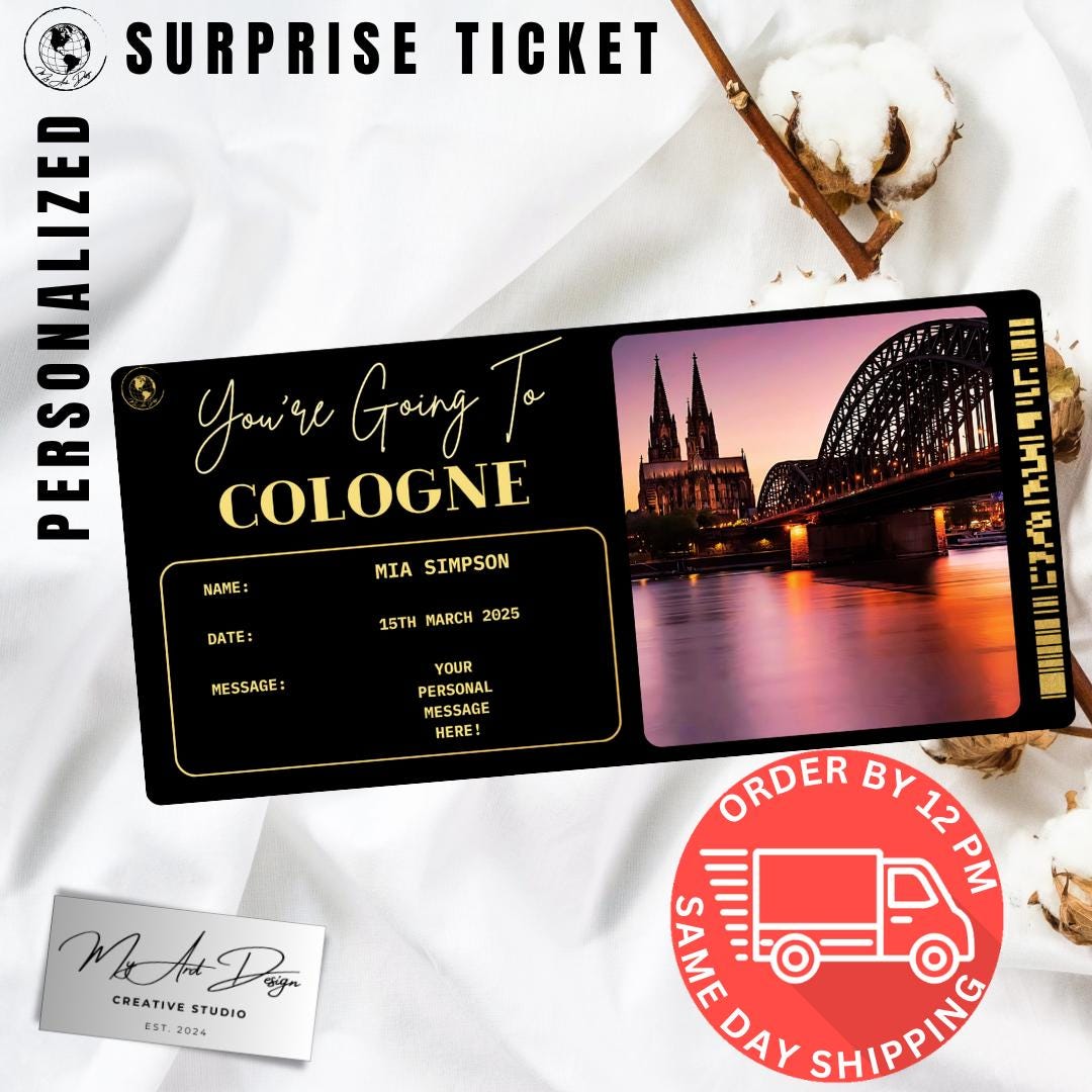 Cologne Ticket Boarding Pass Personalized Flight Ticket Souvenir Card ...