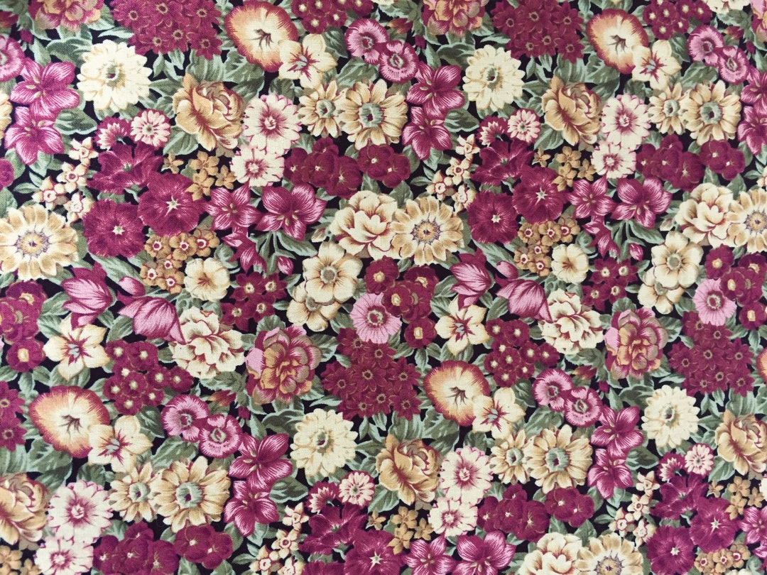 Peter Pan Gold Burgundy Floral 42"x24" - Etsy