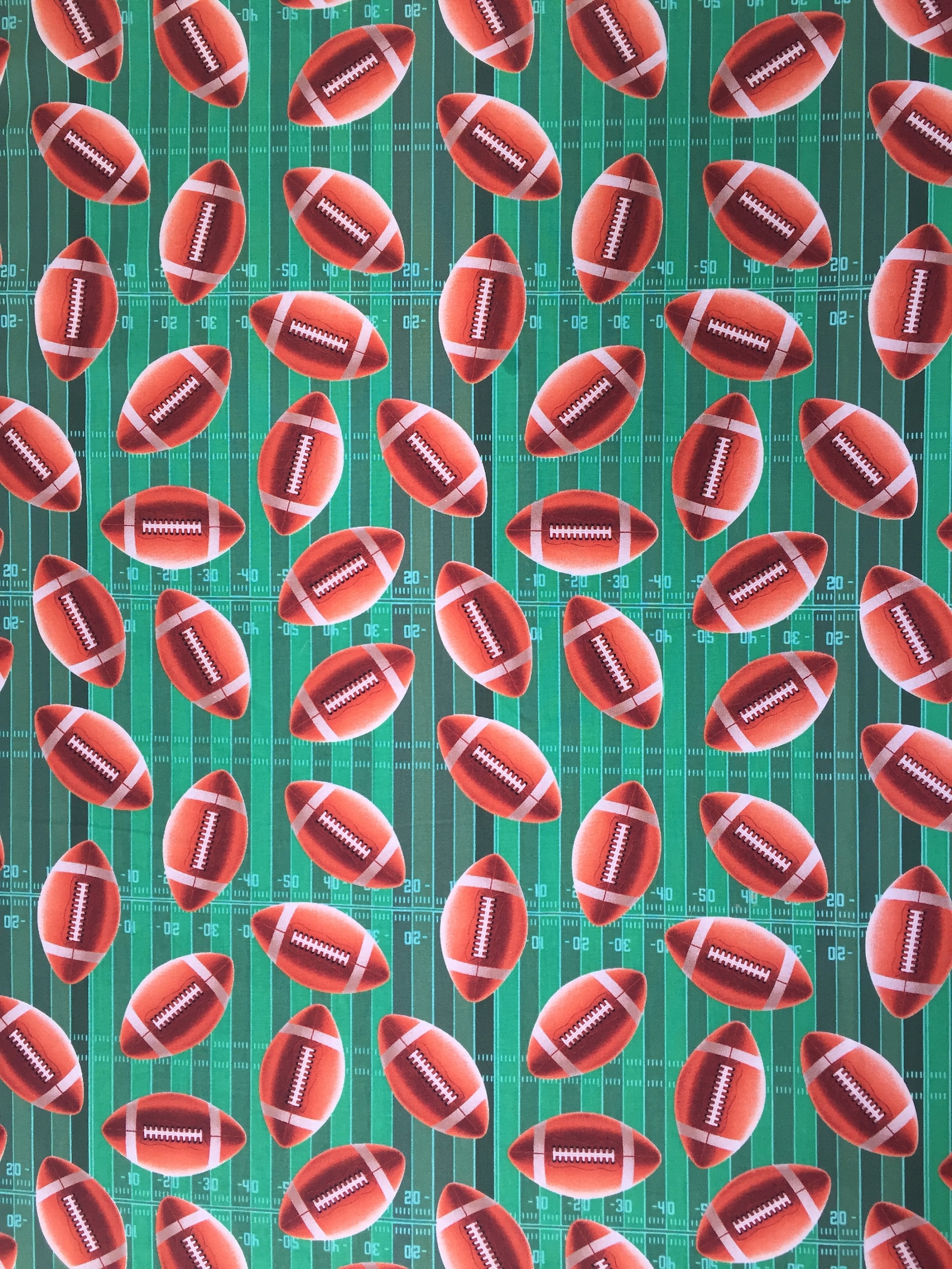 1 Yard Football Print Fabric David Textiles | Etsy