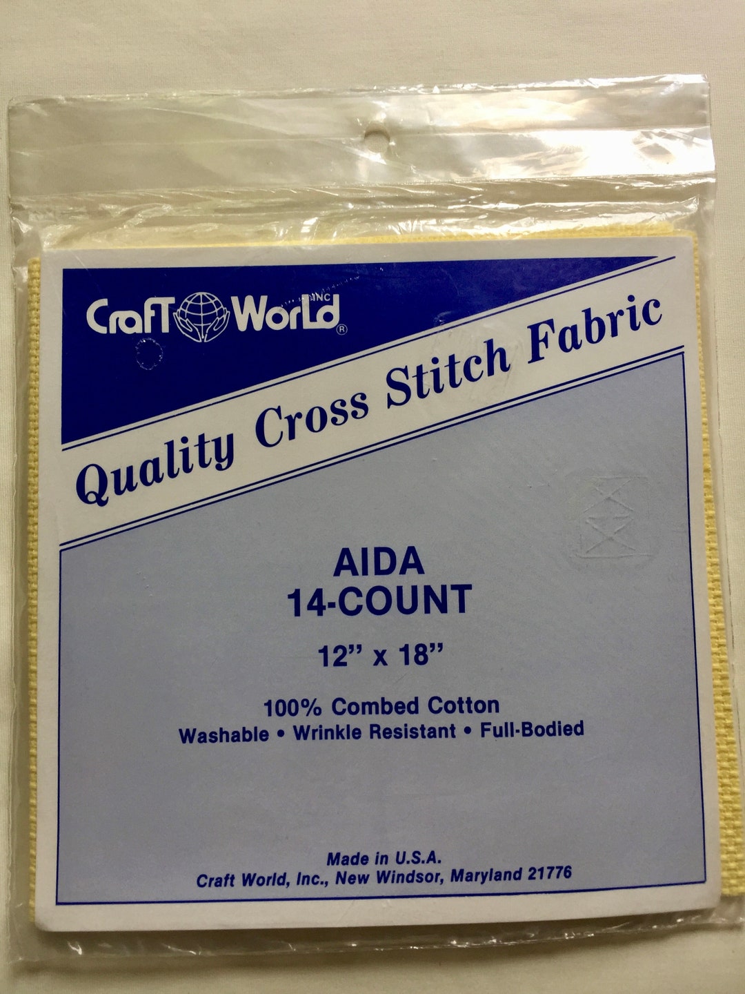 Yellow Cross Stitch Aida 14 Count 12x18 Craft World - Etsy