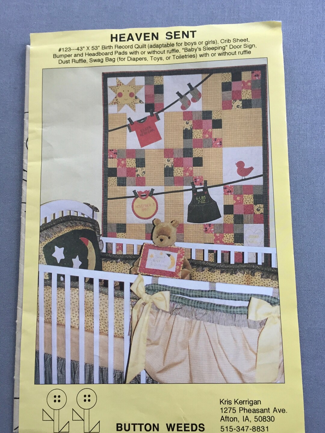 Heaven Sent Pattern From Button Weeds 1998 - Etsy