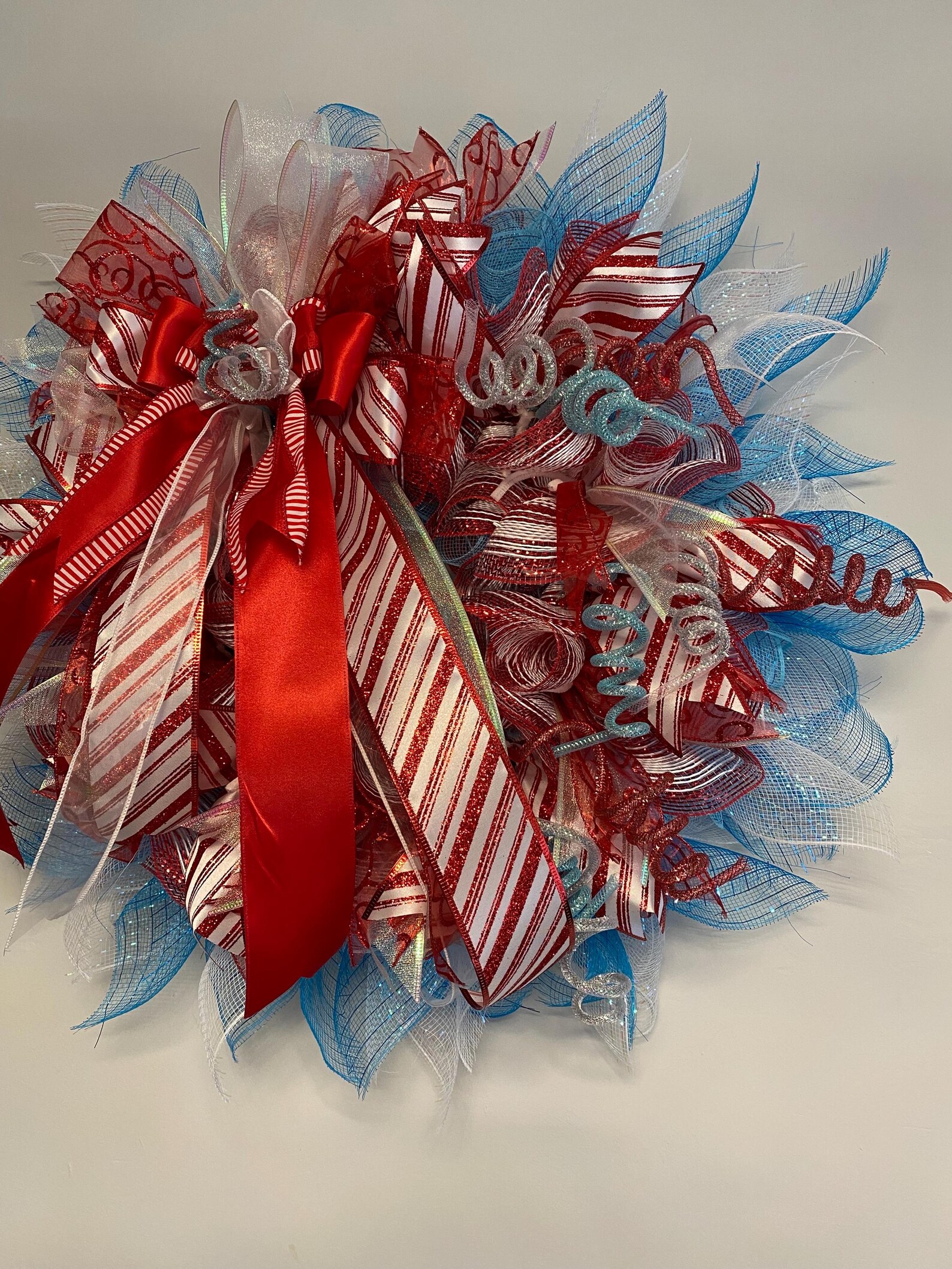 Candy Cane Icicle Wreath - Etsy